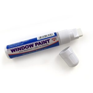 Cosco Window Paint Marker, for Car Windows, Mirror, Storefront Window, Wedding, Parades and Party Decorations, White Ink (098179)