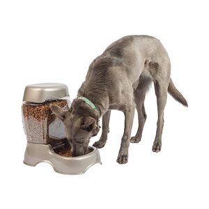 petmate pet cafe feeder dog and cat feeder pearl tan, 12 lb, made in usa