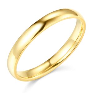 14k yellow gold 3mm solid plain wedding band - size 11