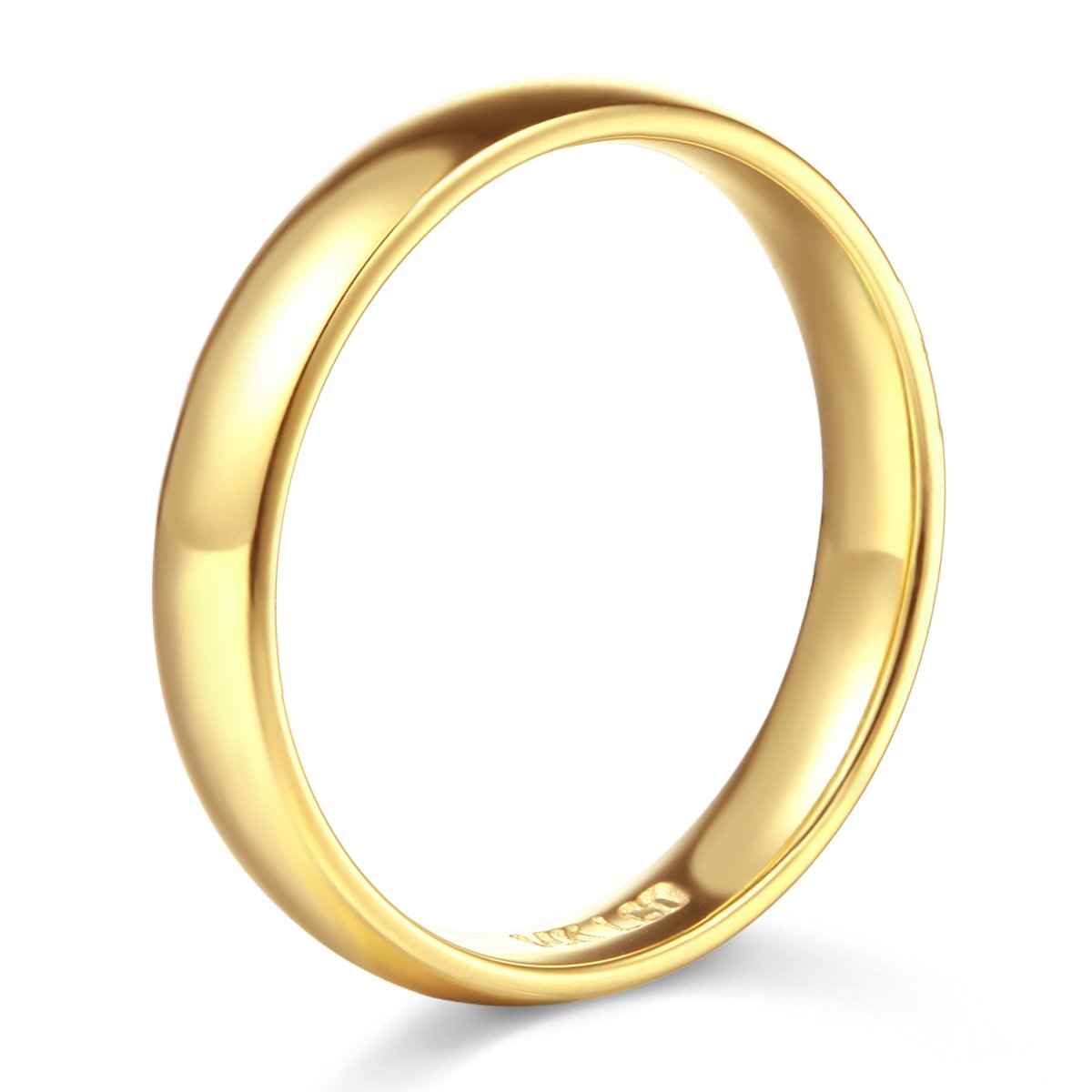 14k Yellow Gold 3mm SOLID Plain Wedding Band - Size 11