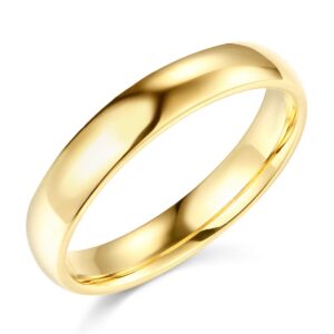 14k yellow gold 4mm solid plain wedding band - size 8