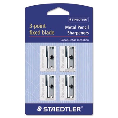 Staedtler 428748 Staedtler Manual Pencil Sharpeners Silver 4/Pack (51010BK402NA)