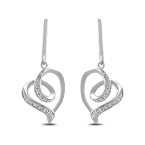 amazon essentials sterling silver diamond accent heart earrings (previously amazon collection)