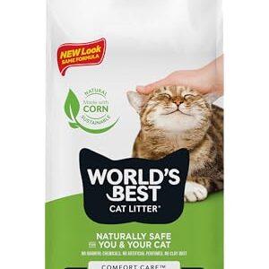 WORLD'S BEST CAT LITTER Comfort Care Unscented, 8-Pounds - Natural Ingredients, Quick Clumping, Flushable, 99% Dust Free & Made in USA - Long-Lasting Odor Control & Easy Scooping