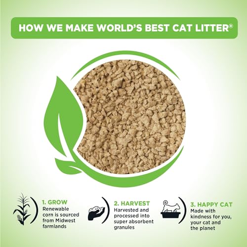 WORLD'S BEST CAT LITTER Comfort Care Unscented, 8-Pounds - Natural Ingredients, Quick Clumping, Flushable, 99% Dust Free & Made in USA - Long-Lasting Odor Control & Easy Scooping