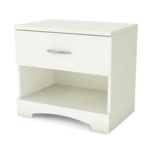 south shore step one 1-drawer nightstand, pure white