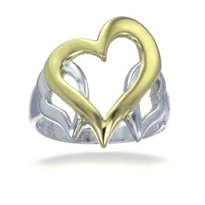 VIR JEWELS Three Hearts Fashion Ring for Women in Yellow Gold Plated over .925 Sterling Silver Size 9