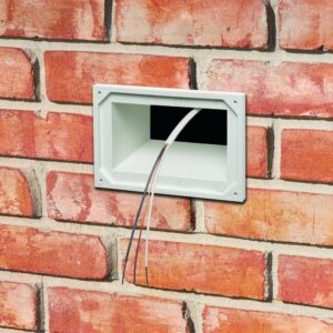 Arlington DHB1BRC-1 Low Profile IN BOX Electrical Box with Adapter Sleeve for New Brick Construction, 1-Gang, Horizontal, Clear Cover/Brown Box