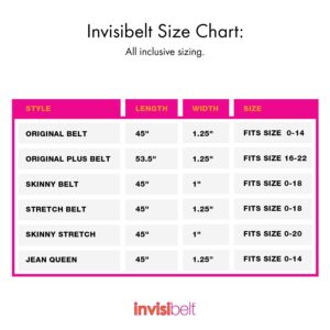 Invisibelt Skinny Belt - Lay Flat, Adjustable, No Buckle Belt with Narrow Band (Clear, Standard)