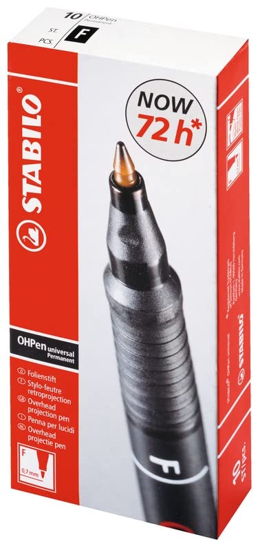 STABILO Fine Permanent Marker - Black Pack of 10