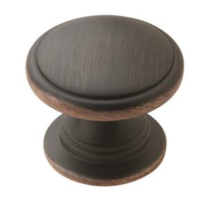 Amerock | Cabinet Knob | Oil Rubbed Bronze | 1-1/4 inch (32 mm) Diameter | Ravino | 1 Pack | Drawer Knob | Cabinet Hardware