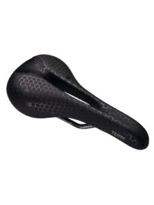 terry fly carbon mountain bicycle saddle - bicycle seat for men - flexible & comfortable - lightweight, low profile, flat top - black leather