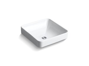 kohler 2661-0 vox vessel bathroom sink, vitreous china, 16-1/4" w x 16-1/4" l, white