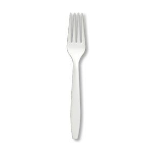 creative converting touch of color premium 24 count plastic forks, white