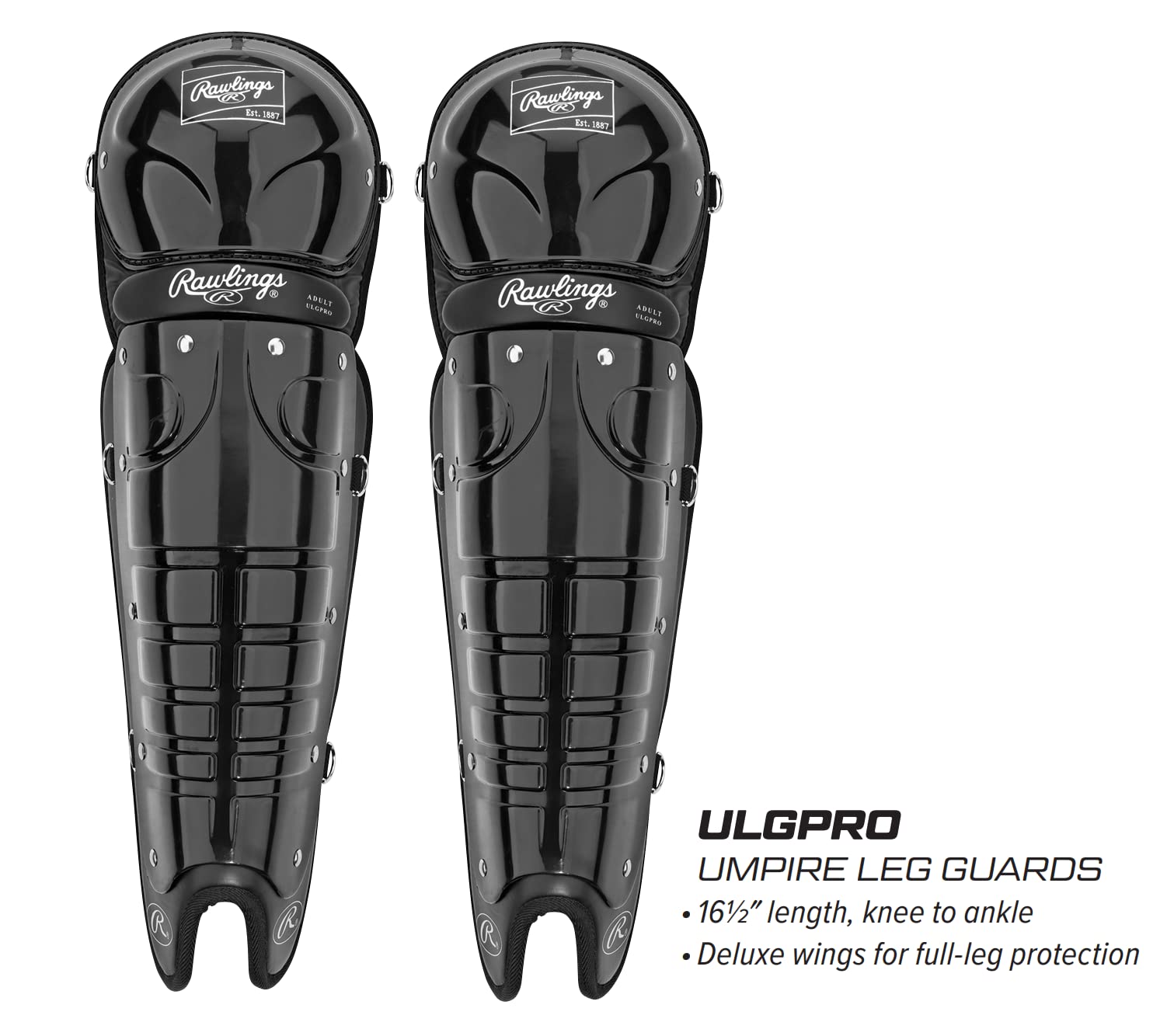 Rawlings | ULGPRO Umpire Leg Guards | 17.5" | Black