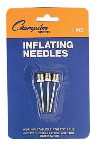 champion sports nickel-plated inflating needles for electric inflating pump, 3 needles/pack