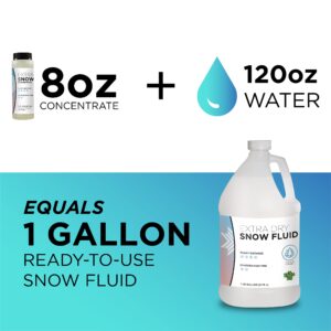 Froggy's Flakes Snow Machine Fluid Concentrate, 8 fl. oz, Extra-Dry Formula Snow Fluid with 30 Feet Float/Drop, Makes 4 Gallons of Snow Fluid