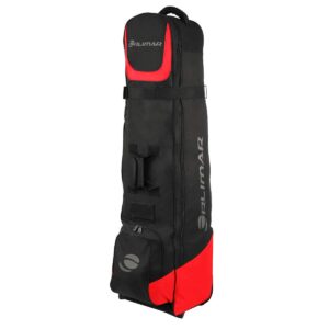 orlimar 6.0 deluxe golf travel bag with wheels - black/red