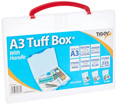 Tiger 301361 A3 Tuff Box, Assorted handle, White