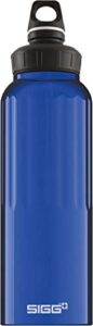 sigg - aluminum sports water bottle - wmb traveller blue - with wmb adapter - leakproof - lightweight - bpa free - 51 oz