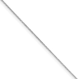 the black bow 0.8mm, 10k white gold, diamond cut cable chain necklace, 20 inch