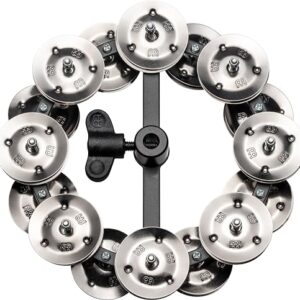 Meinl Percussion HTHH2BK Headliner Series Hi-Hat Tambourine With Double Row Steel Jingles 5-Inch - Black