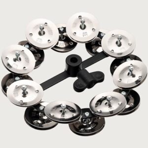 Meinl Percussion HTHH2BK Headliner Series Hi-Hat Tambourine With Double Row Steel Jingles 5-Inch - Black