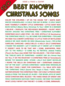 120 best known christmas songs: for piano/vocal/guitar