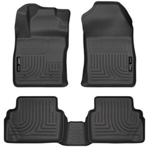 husky liners weatherbeater floor mats | fits 2011 - 2019 ford fiesta | front & 2nd row, 3-pc black - 98751