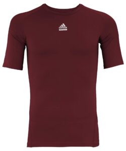 adidas men's techfit cut and sew short sleeve tee, maroon x-large