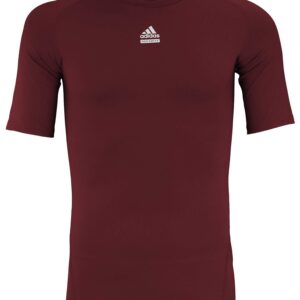 adidas Men's Techfit Cut and Sew Short Sleeve Tee, Maroon X-Large