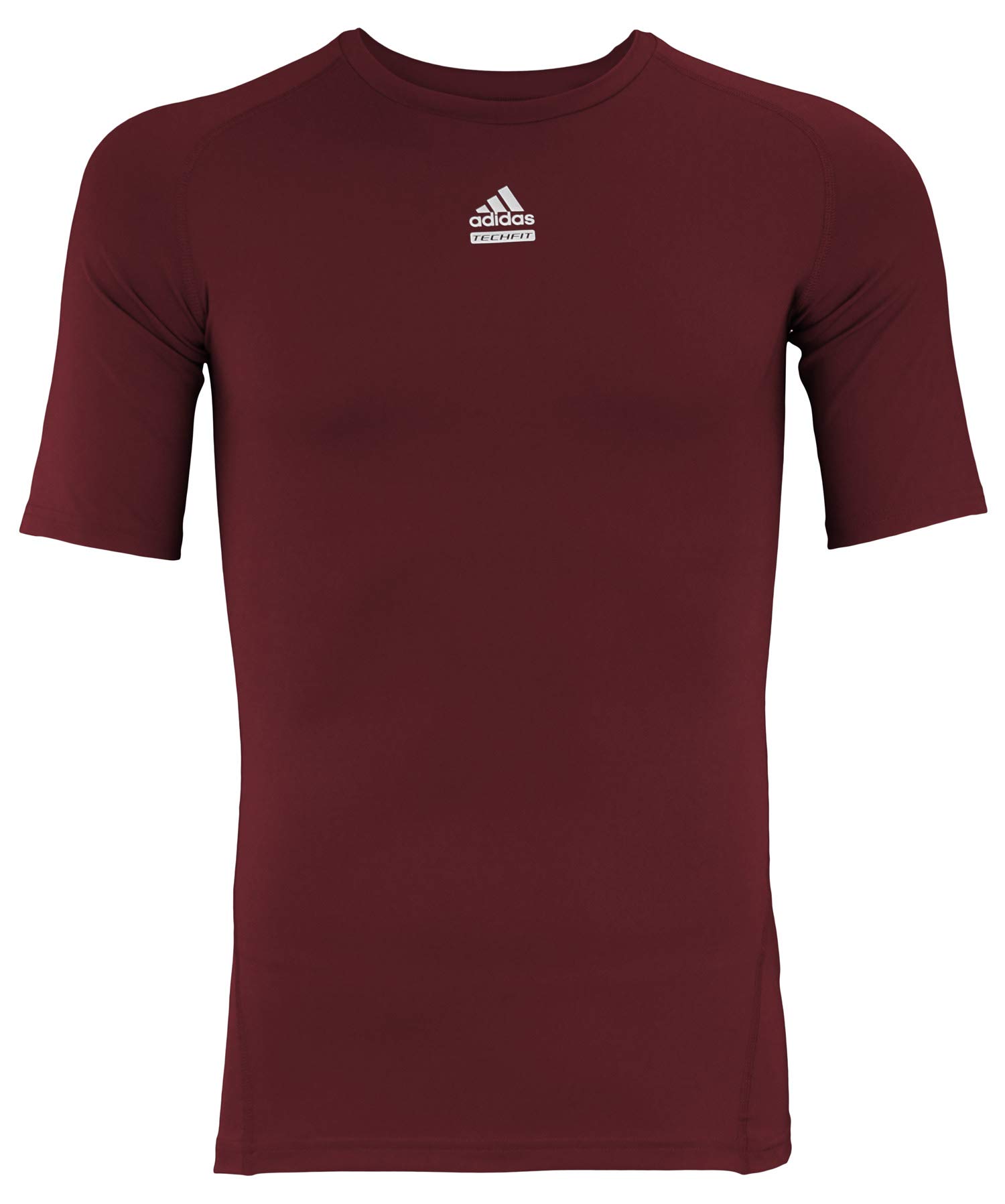 adidas Men's Techfit Cut and Sew Short Sleeve Tee, Maroon X-Large