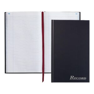 adams record ledger, hard bound textured cover, 7.5 x 12.25 inches, 300 acid free pages, navy (arb712r3m), white