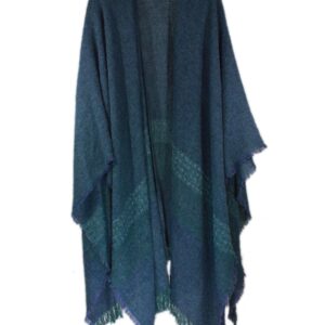 Kerry Woollen Mills Celtic Ruana Long Shawl Irish Wool Lambswool Blackberry Green