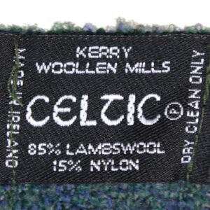 Kerry Woollen Mills Celtic Ruana Long Shawl Irish Wool Lambswool Blackberry Green