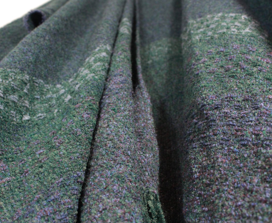 Kerry Woollen Mills Celtic Ruana Long Shawl Irish Wool Lambswool Blackberry Green