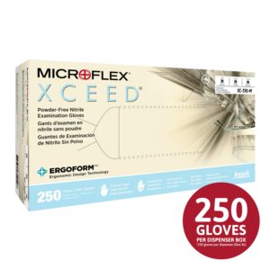 Microflex XCEED-XC310 Disposable Nitrile Gloves, Blue, Size Small, Box of 250