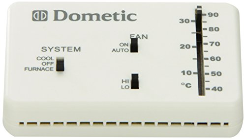 Dometic D3106995.032 Heat/Cool Analog Thermostat, Polar White