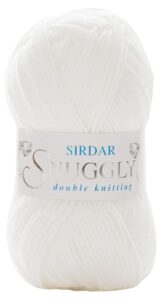 sirdar snuggly dk double knitting, white (251), 50g