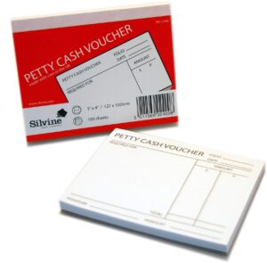 silvine petty cash voucher 100 sheets, red, 5x4