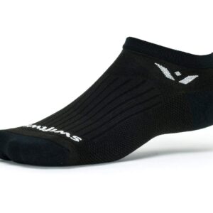 Swiftwick- PERFORMANCE ZERO Golf & Running Socks for Men & Women, Cushion No-Show Socks (Black, Medium)