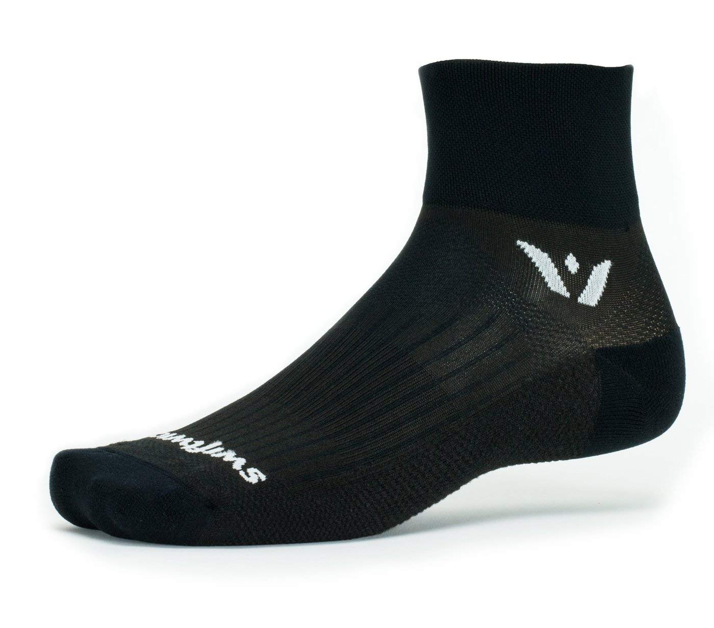 Swiftwick- PERFORMANCE TWO Running & Cycling Socks for Men & Women, Cushion Crew Socks (Black, Medium)