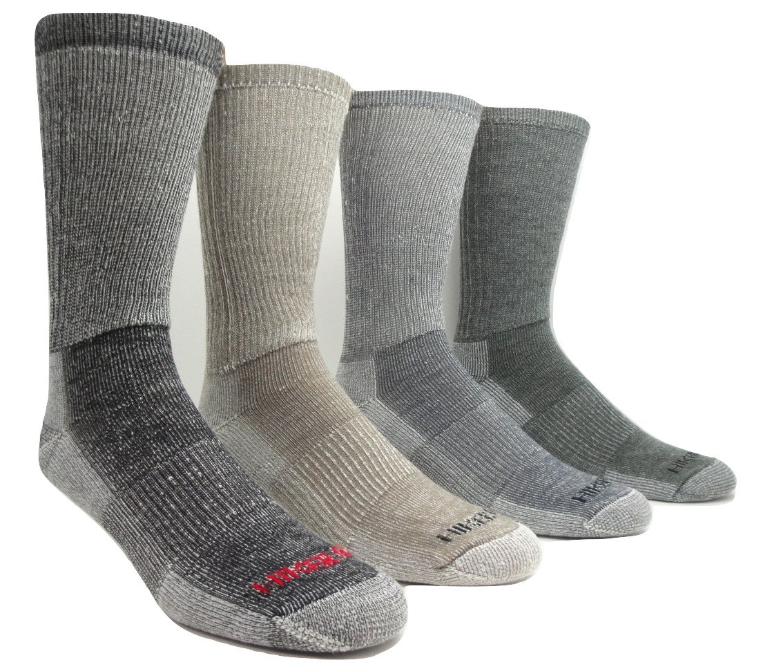 J.B. Field's 74% Merino Wool Hiker GX Socks for Men & Women, for Fall, Summer, for Hiking, Trekking & Outdoor 3-Pack, Made in Canada (Large (8-12 Shoe), Gray)