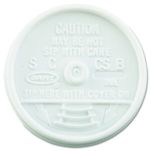 dart 8ul white sip thru lid (case of 1000)