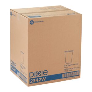 Dixie 12 oz. Paper Hot Coffee Cup by GP PRO (Georgia-Pacific), White, 2342W, 1,000 Count (50 Cups Per Sleeve, 20 Sleeves Per Case), Simply White