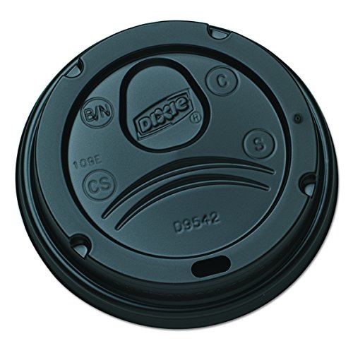 Georgia-Pacific Dixie 10-16 oz. Dome Hot Coffee Cup Lids by GP PRO (Georgia-Pacific),Black,D9542B,1,000 Count (100 Lids Per Sleeve,10 Sleeves Per Case),Large