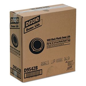 Georgia-Pacific Dixie 10-16 oz. Dome Hot Coffee Cup Lids by GP PRO (Georgia-Pacific),Black,D9542B,1,000 Count (100 Lids Per Sleeve,10 Sleeves Per Case),Large