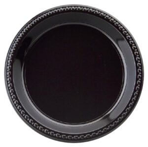 chinet 81410 heavyweight plastic plates, 10 1/4 inches, black, round, 125 plates per bag (case of 4)