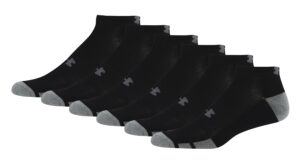 men's resistor lo cut six pack socks by under armour lg 9-12 1/2,black