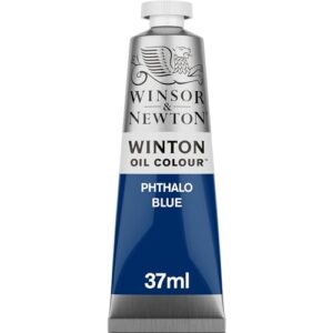 winsor & newton winton oil color, 37ml (1.25-oz) tube, phthalo blue